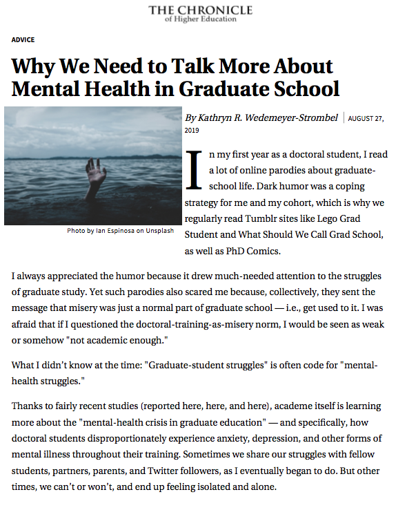 Why We Need to Talk More About Mental Health in Graduate School (The ...